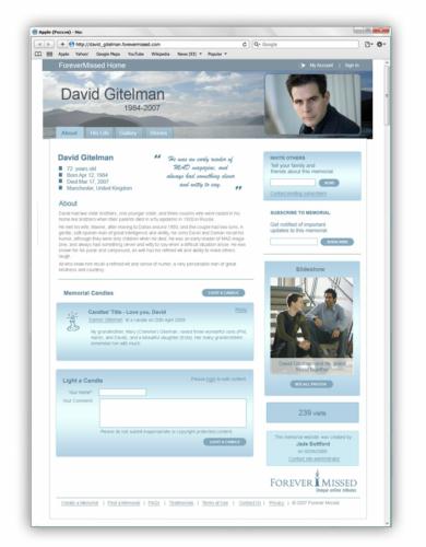 ForeverMissed.com Share memories of loved one on a beautiful memorial ...